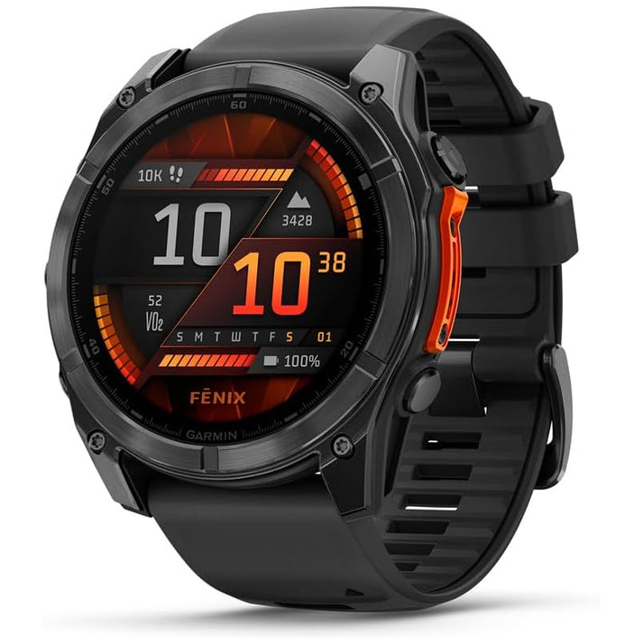 Garmin fenix 8 – 51 mm, AMOLED Slate Gray with Black Silicone Band ...